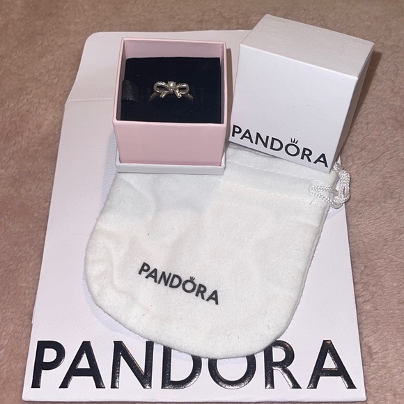 Pandora | Jewelry | Authentic Pandora Pearl Bow Ring | Poshmark